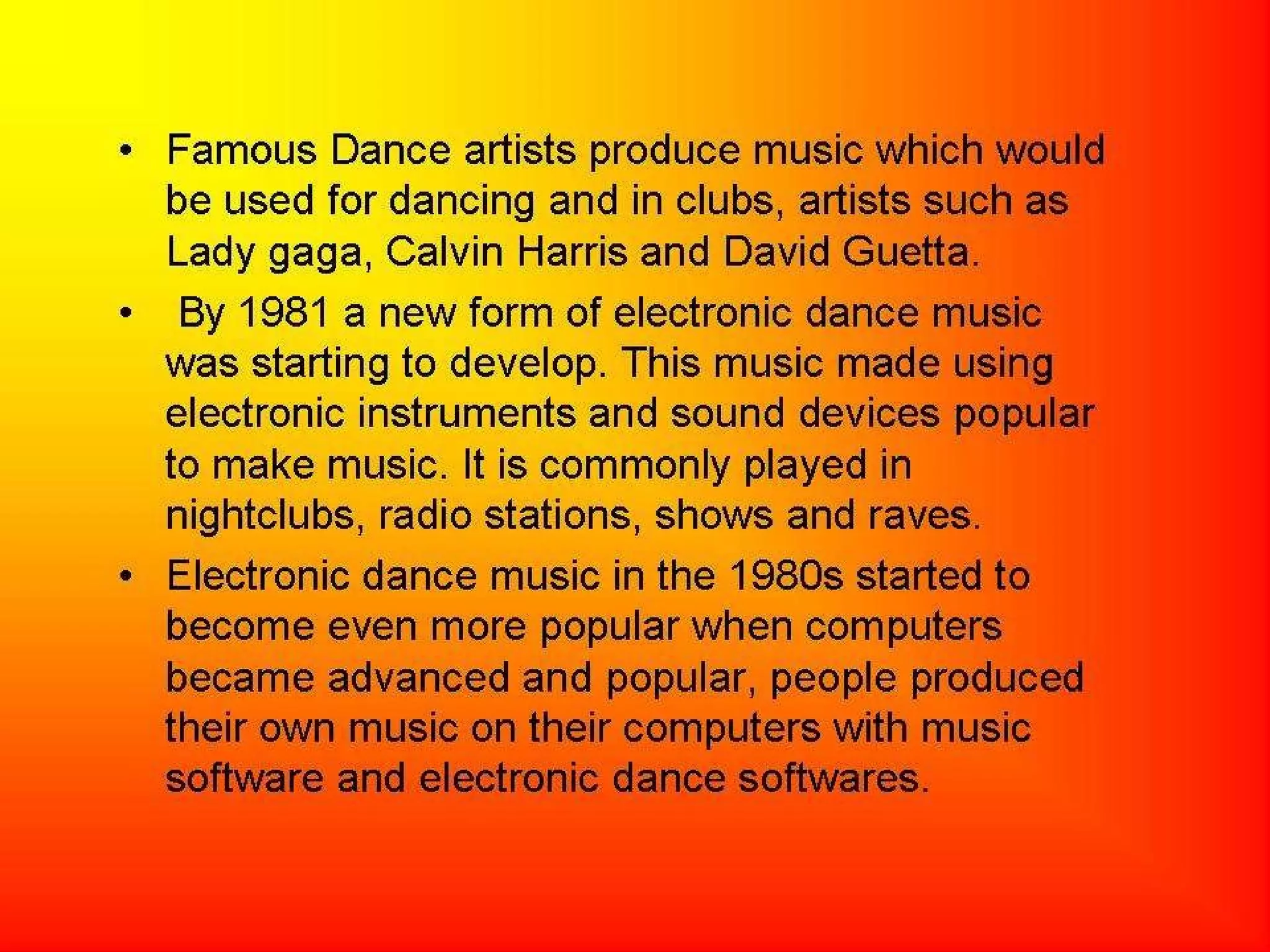 Dance music research ppt | PPT