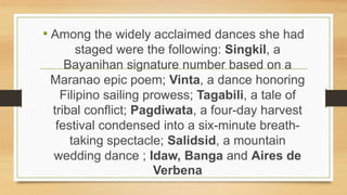 Dance National Artist.pptxGHNJM,KJHGJFGH | PPTX | Dance | Fine Art