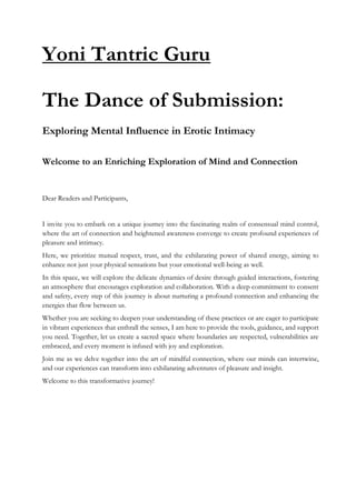 Yoni Tantric Guru's Dance of Submission | PDF