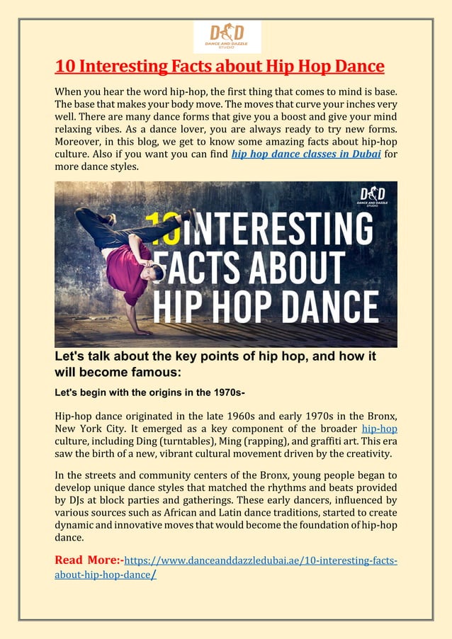 10 interesting Facts about Hip Hop Dance | PDF