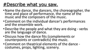 DANCE REVIEW.pptx | Musicals | Genres
