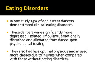 Dancers' mental health: a review of the evidence | PPTX