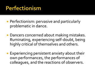 Dancers' mental health: a review of the evidence | PPTX