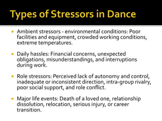 Dancers' mental health: a review of the evidence | PPTX
