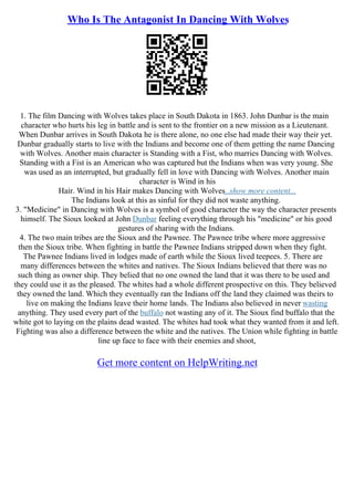 Dances With Wolves Essay | PDF