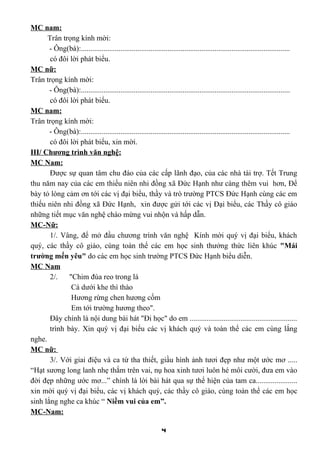 Dan chuong trinh van nghe | DOC