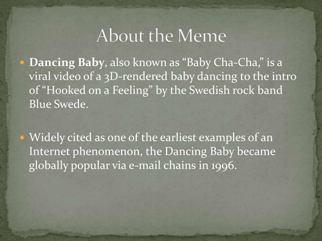 Dancing baby meme | PPT