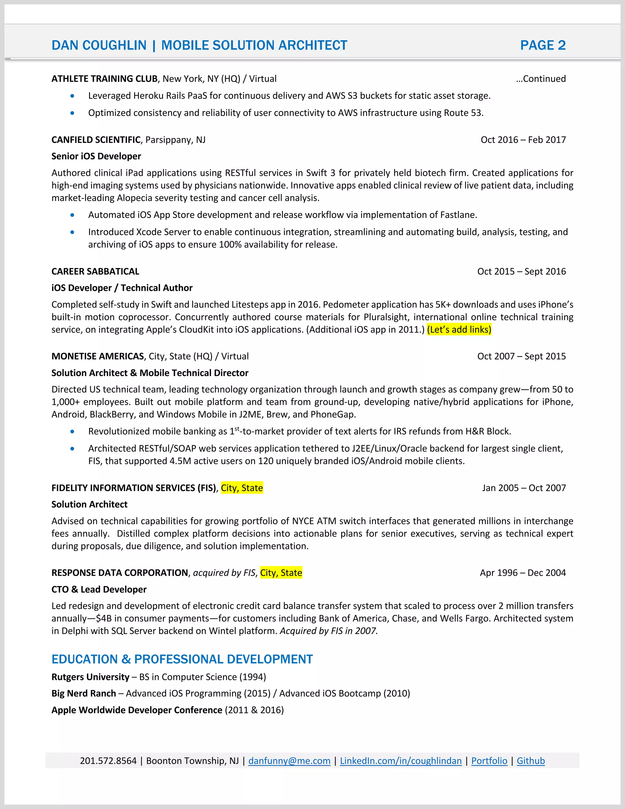 Dan Coughlin, Resume Dec 2020 | PDF