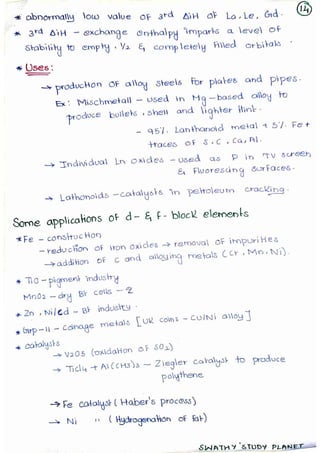 D and F Block Elements Notes .pdf