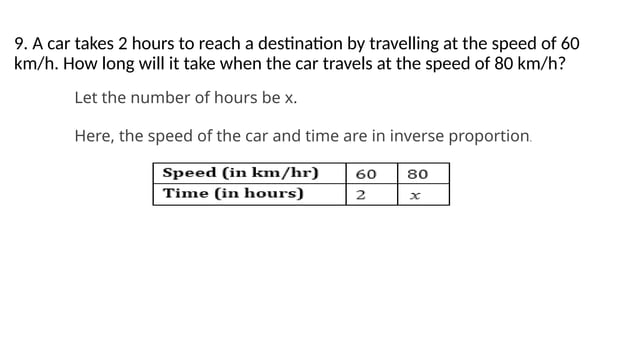 class viii math Direct and Inverse proportion | PPT