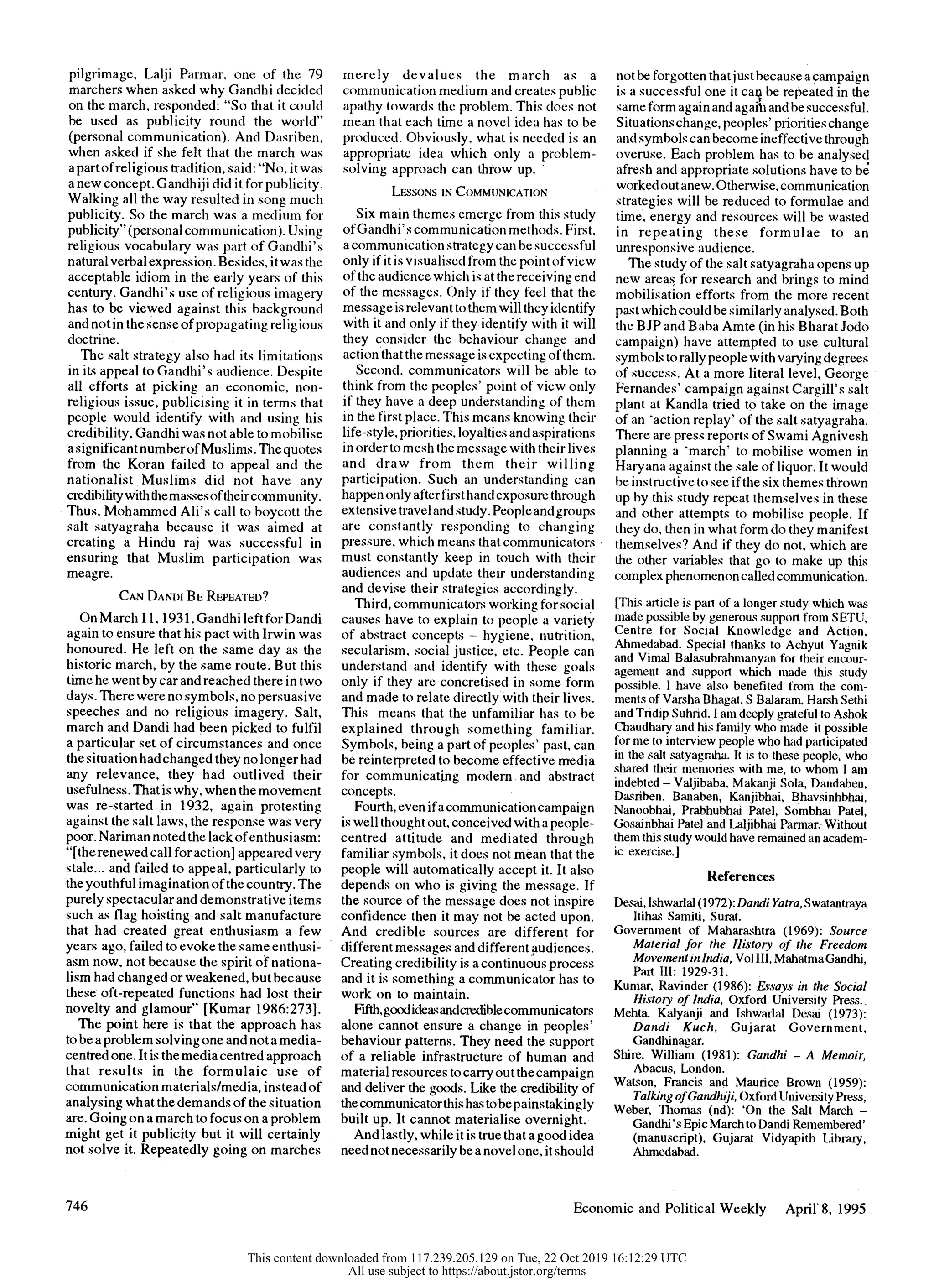 Dandi march communication | PDF