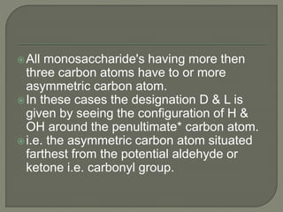 d and l monosaccharide Notes for All BS students | PPTX