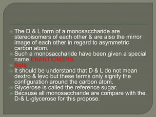 d and l monosaccharide Notes for All BS students | PPT