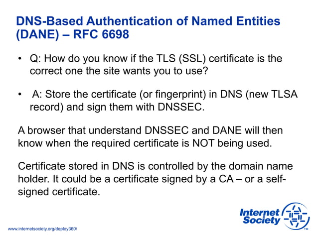 Introduction To The DANE Protocol (DNSSEC) | PPT