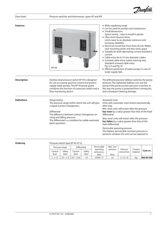 คู่มือการใช้งาน Danfoss รุ่น KPi | PDF
