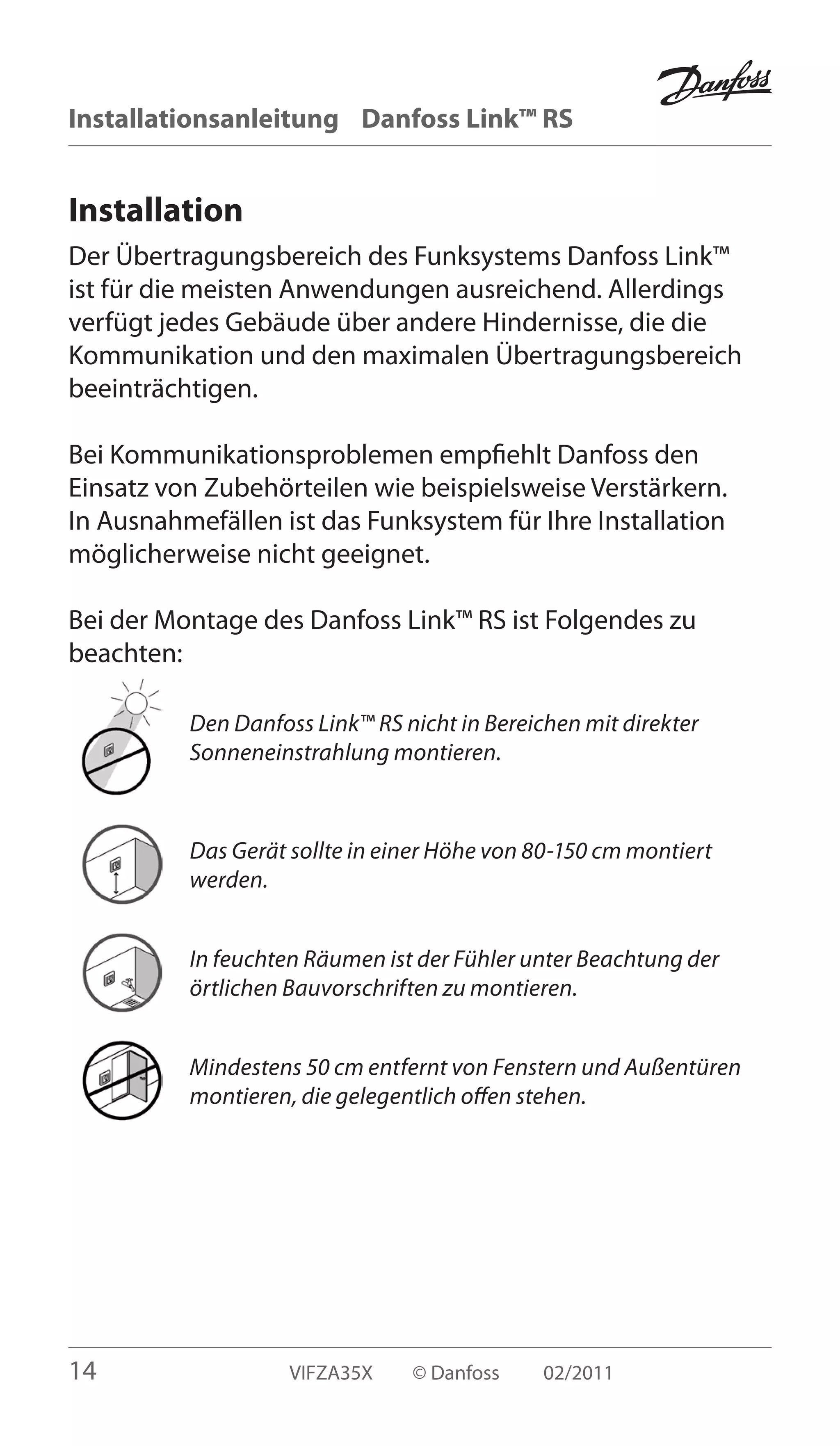 Manual Wall thermostat Danfoss link rs-Zwave | PDF