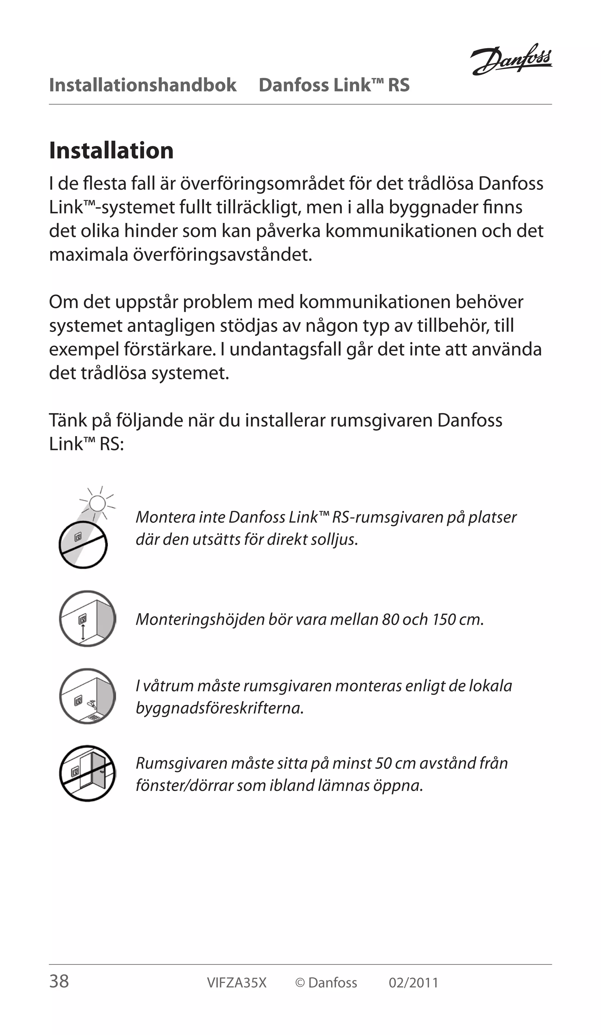 Manual Wall thermostat Danfoss link rs-Zwave | PDF