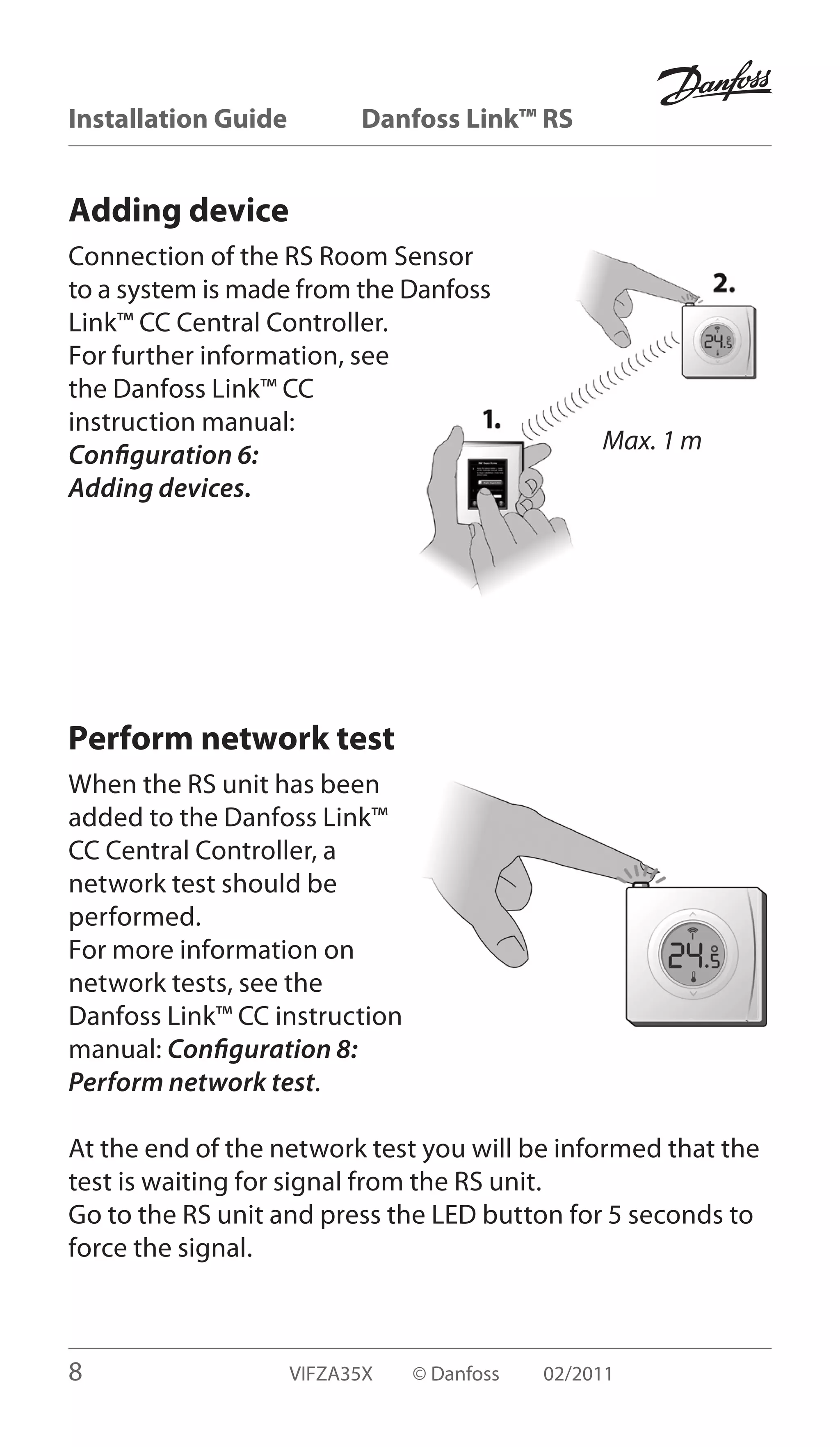 Manual Wall thermostat Danfoss link rs-Zwave | PDF