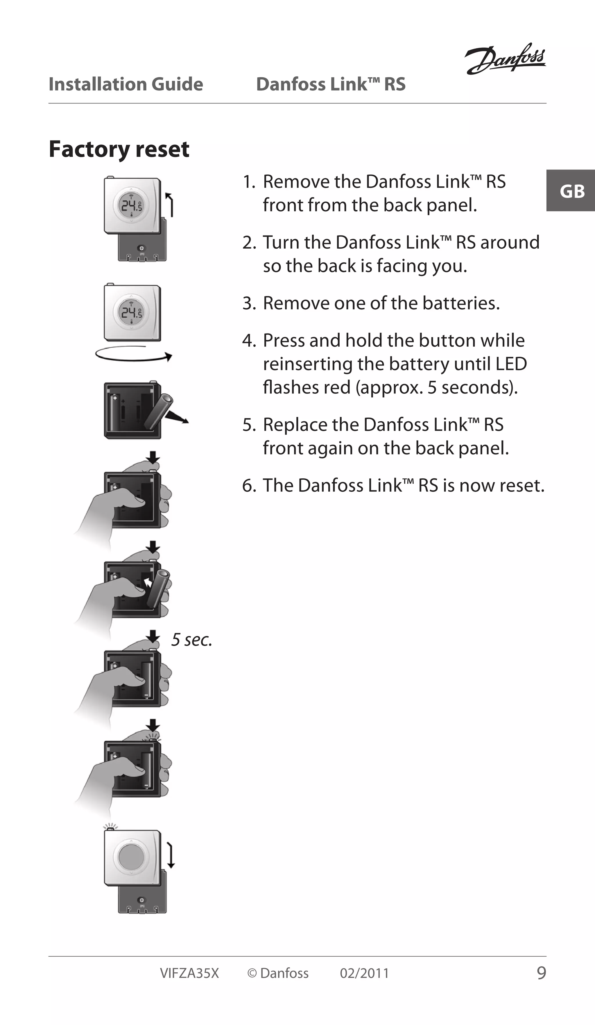 Manual Wall thermostat Danfoss link rs-Zwave | PDF