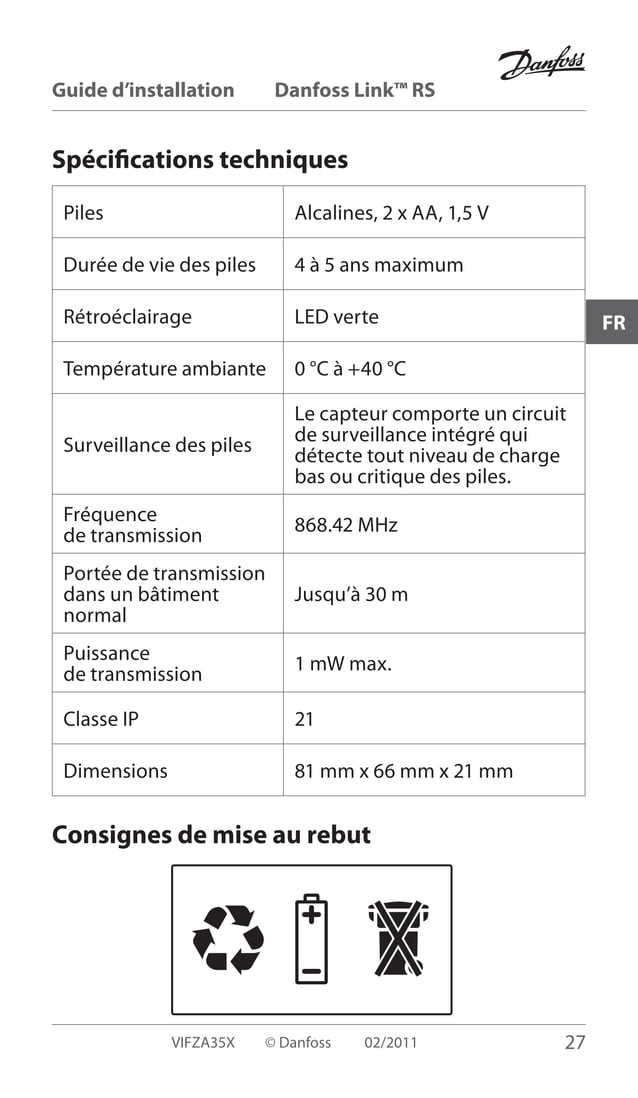 Manual Wall thermostat Danfoss link rs-Zwave | PDF