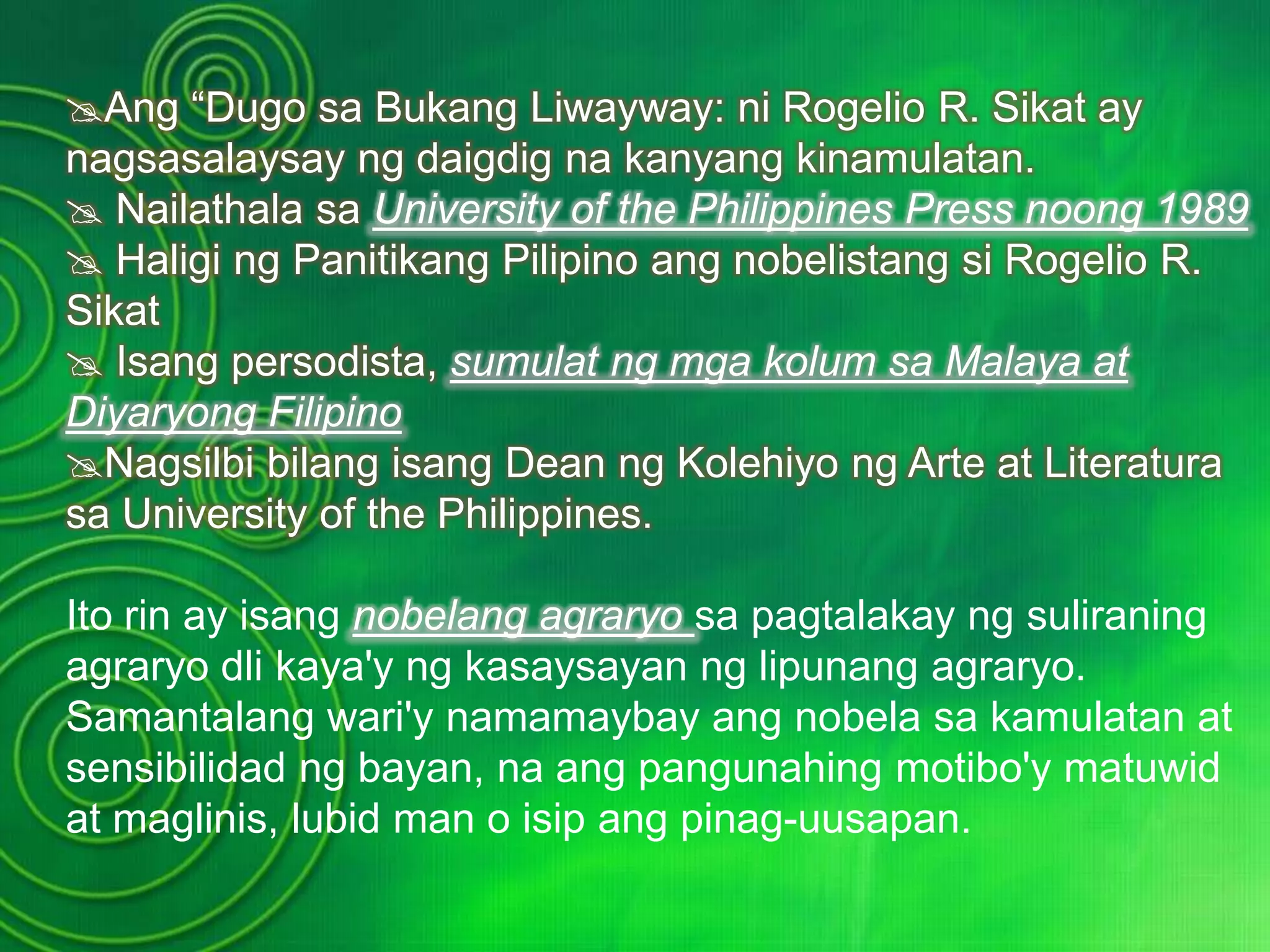Ang Sampung Natatanging Nobelang Filipino | PPTX