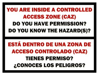 Danger CAZ Sign Fillable For Construction Industry | PDF