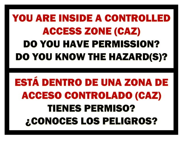 Danger CAZ Sign Fillable For Construction Industry | PDF