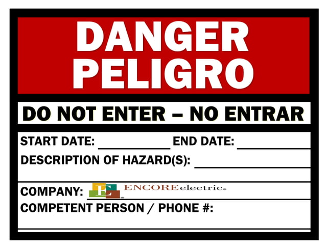 Danger CAZ Sign Fillable For Construction Industry | PDF