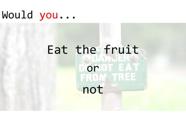 Danger, do not eat from the tree | PPTX