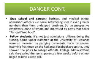 Danger of facebook | PPT