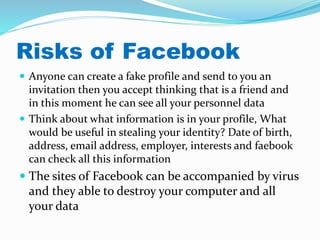 Dangers of Facebook | PPT
