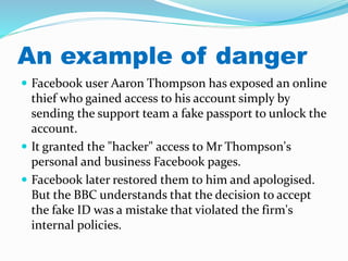Dangers of Facebook | PPT