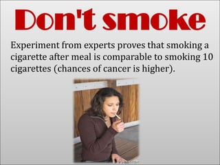 Dangerous activities after a meal | PPSX