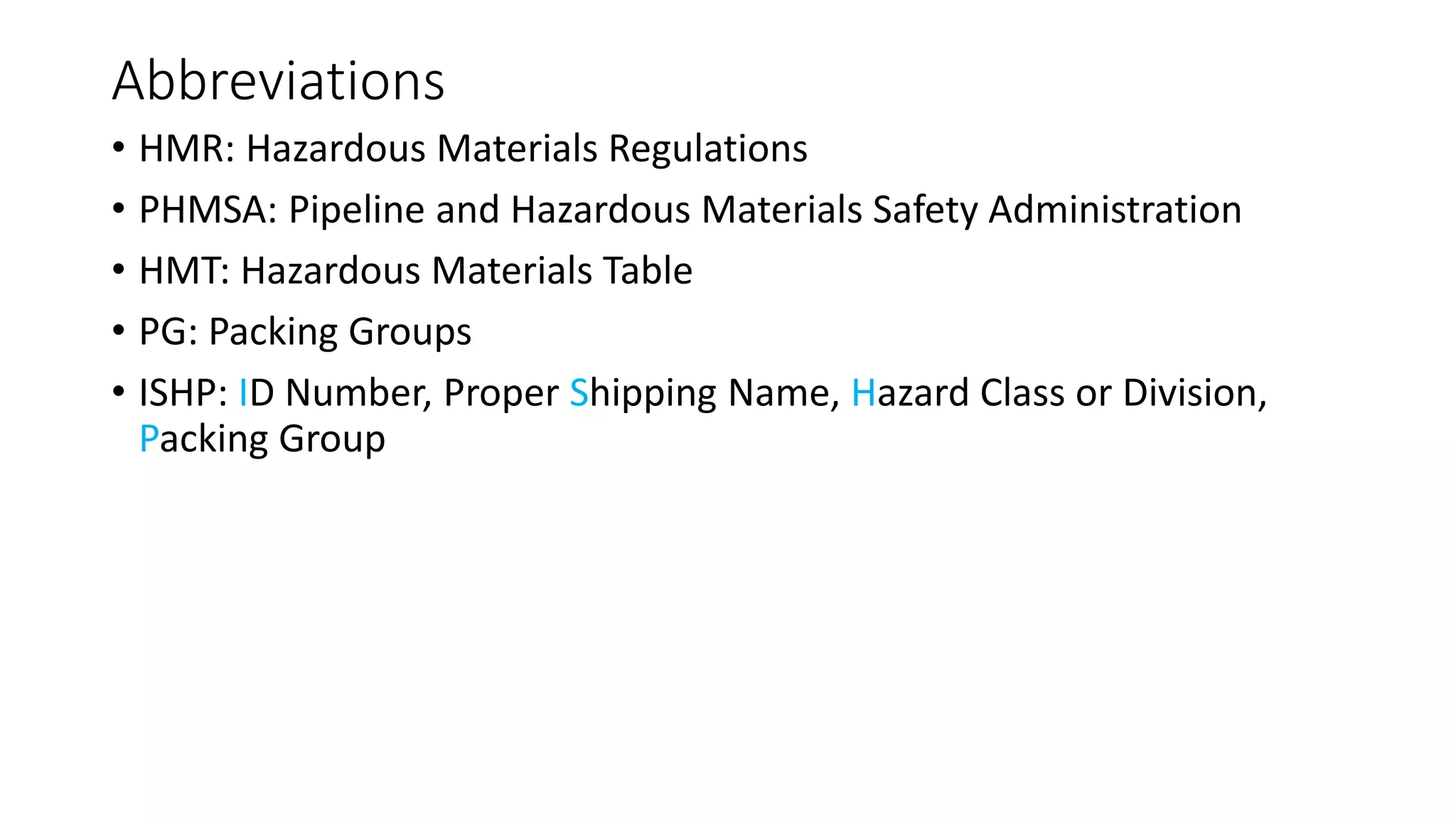 Dangerous and Hazardous Goods | PPTX