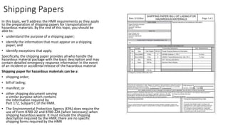 Dangerous and Hazardous Goods | PPTX