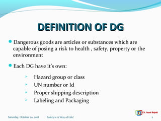 Dangerous Goods Awareness and Handling Safety | PPS