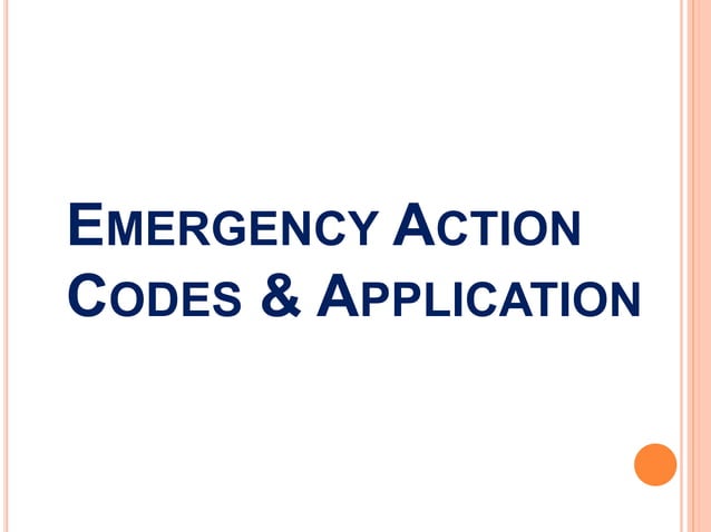 Dangerous Goods Emergency Action Codes | PPTX