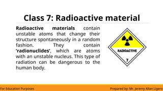 DANGEROUS GOODS (FOR TEACHING DEMO) ONLY | PPT