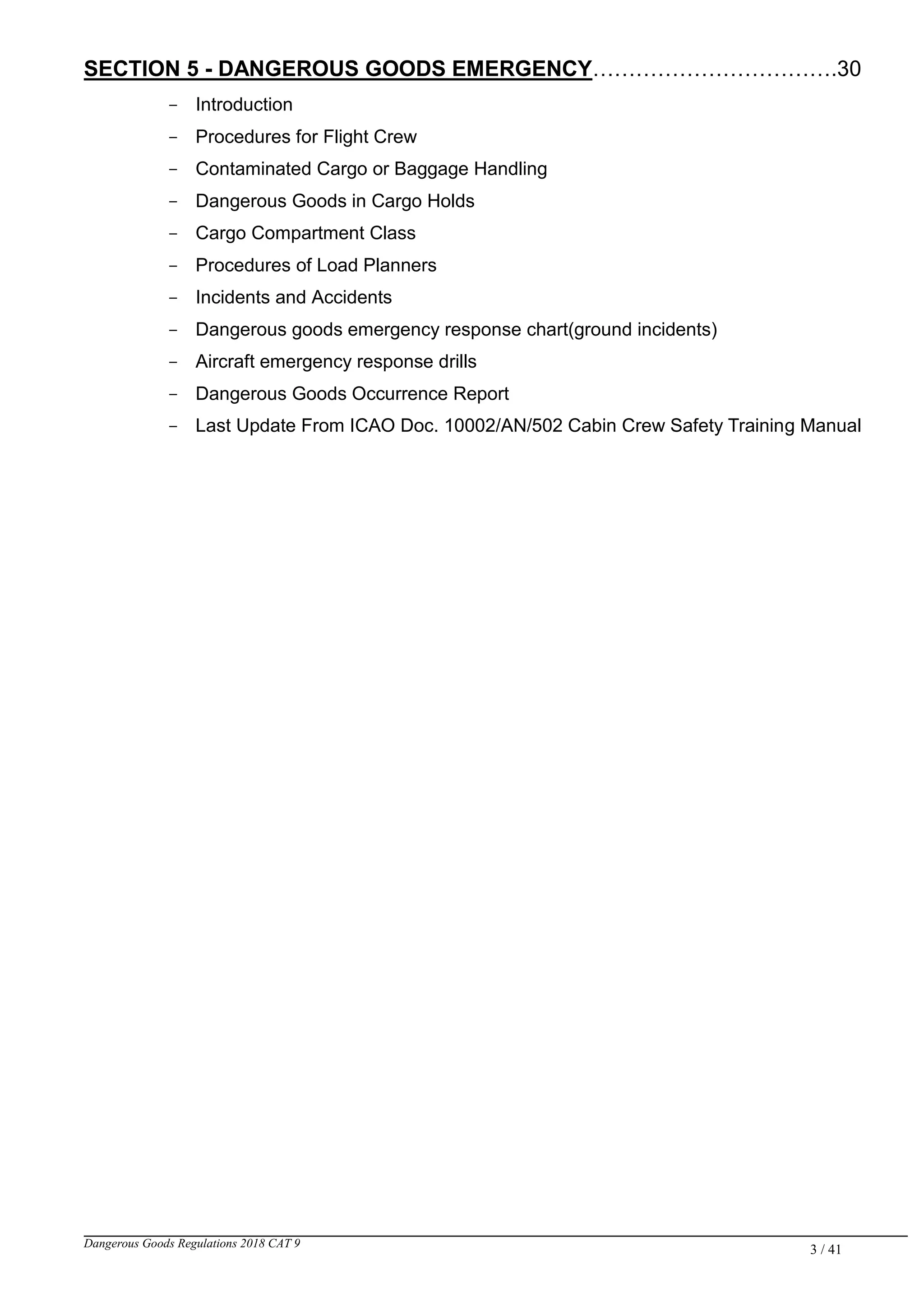 Dangerous goods regulations cat 9 | PDF
