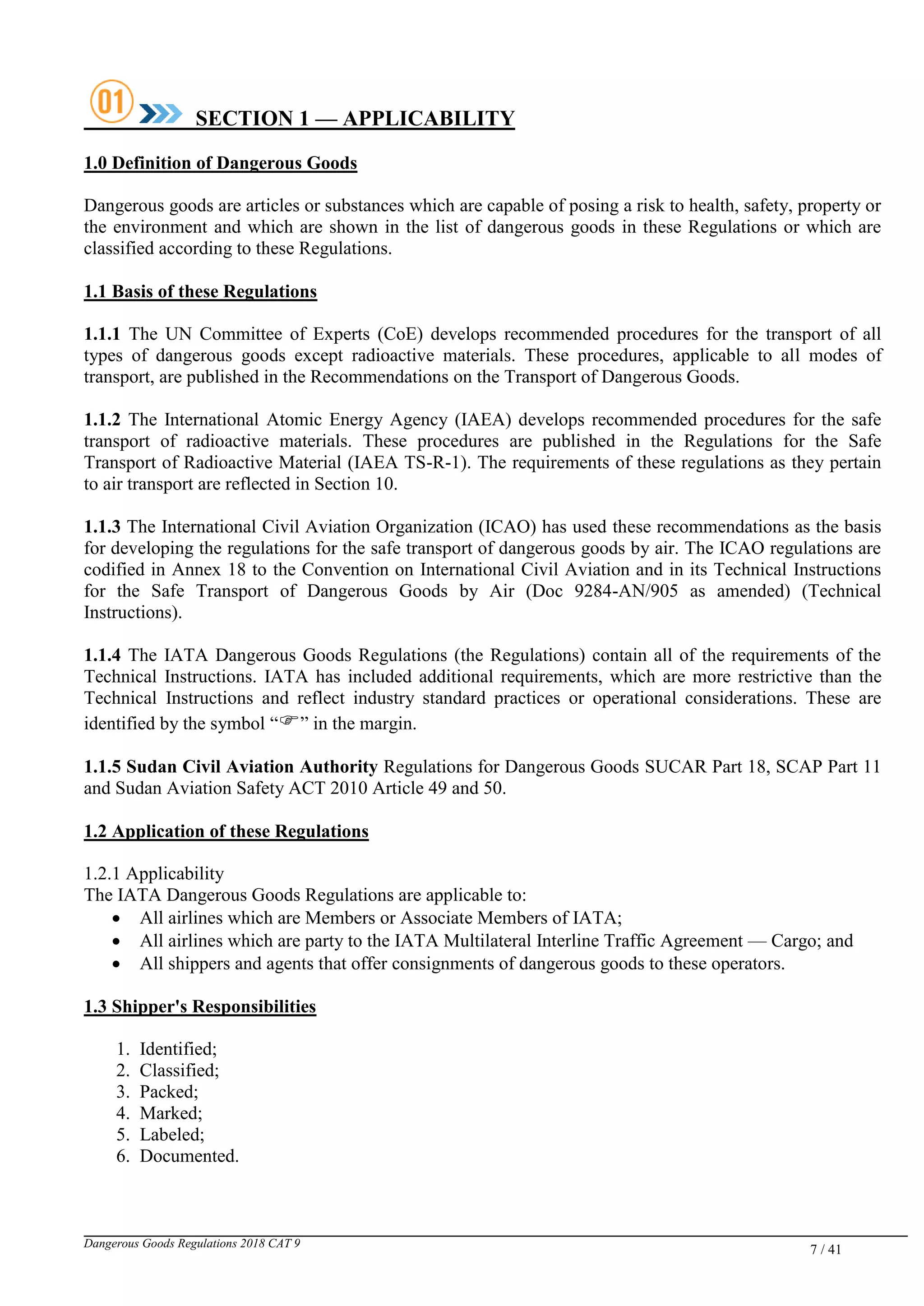 Dangerous goods regulations cat 9 | PDF