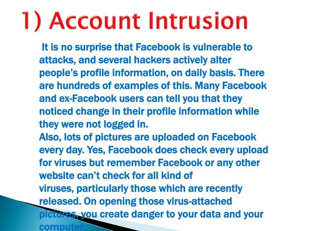 Dangers of Facebook | PPTX