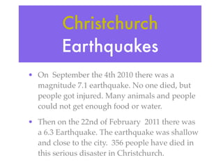 Dangers in New Zealand | KEY | Disasters
