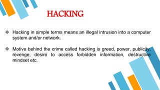 Dangers of Cyber Crime | PPTX