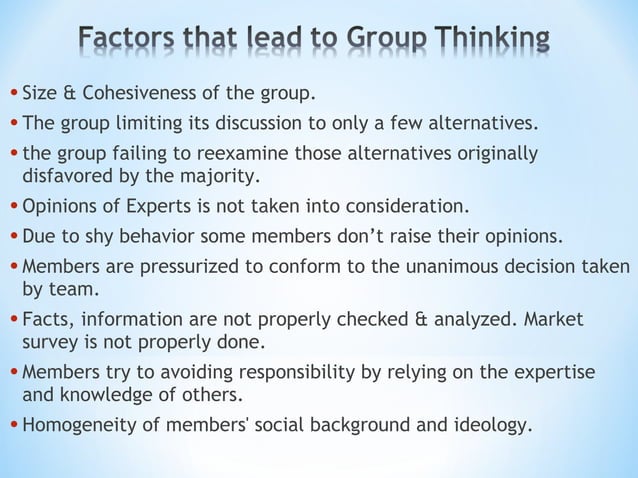 Dangers of group thinking | PPT
