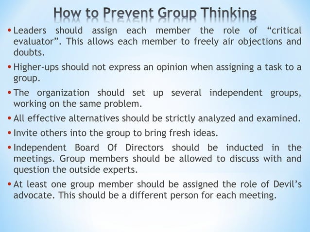 Dangers of group thinking | PPT