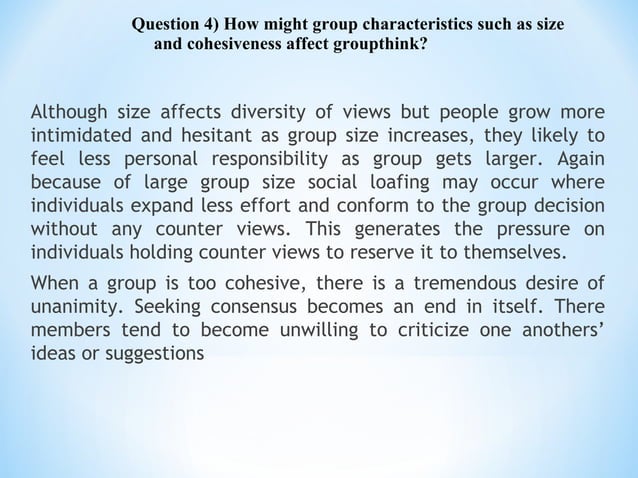 Dangers of group thinking | PPT