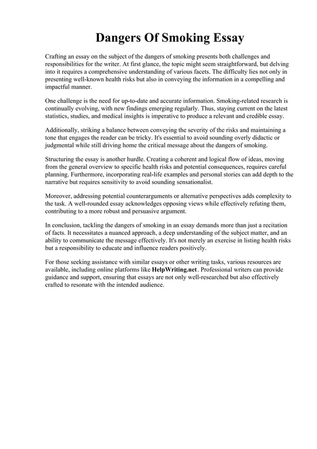 Dangers Of Smoking Essay.pdf