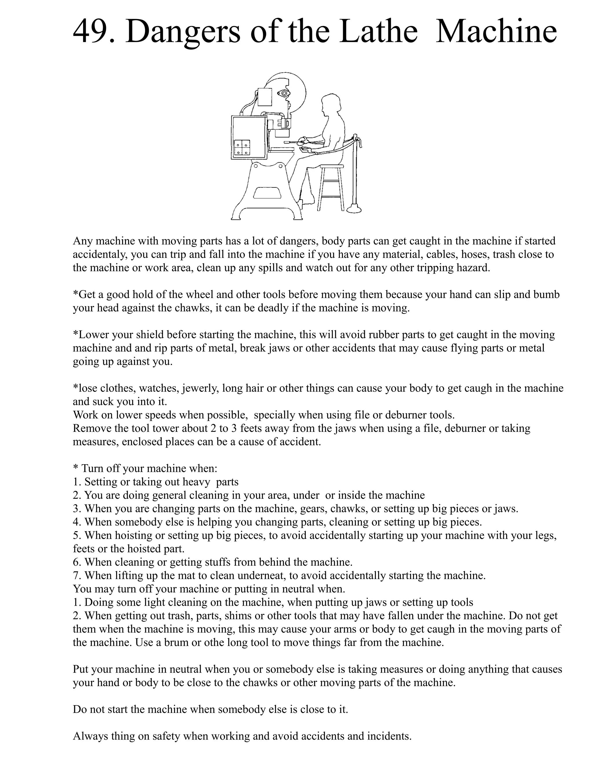 Dangers of the lathe machine | PDF