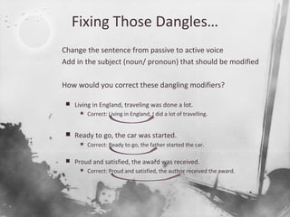 Dangling misplaced modifiers | PPT