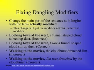 Dangling modifiers | PPTX